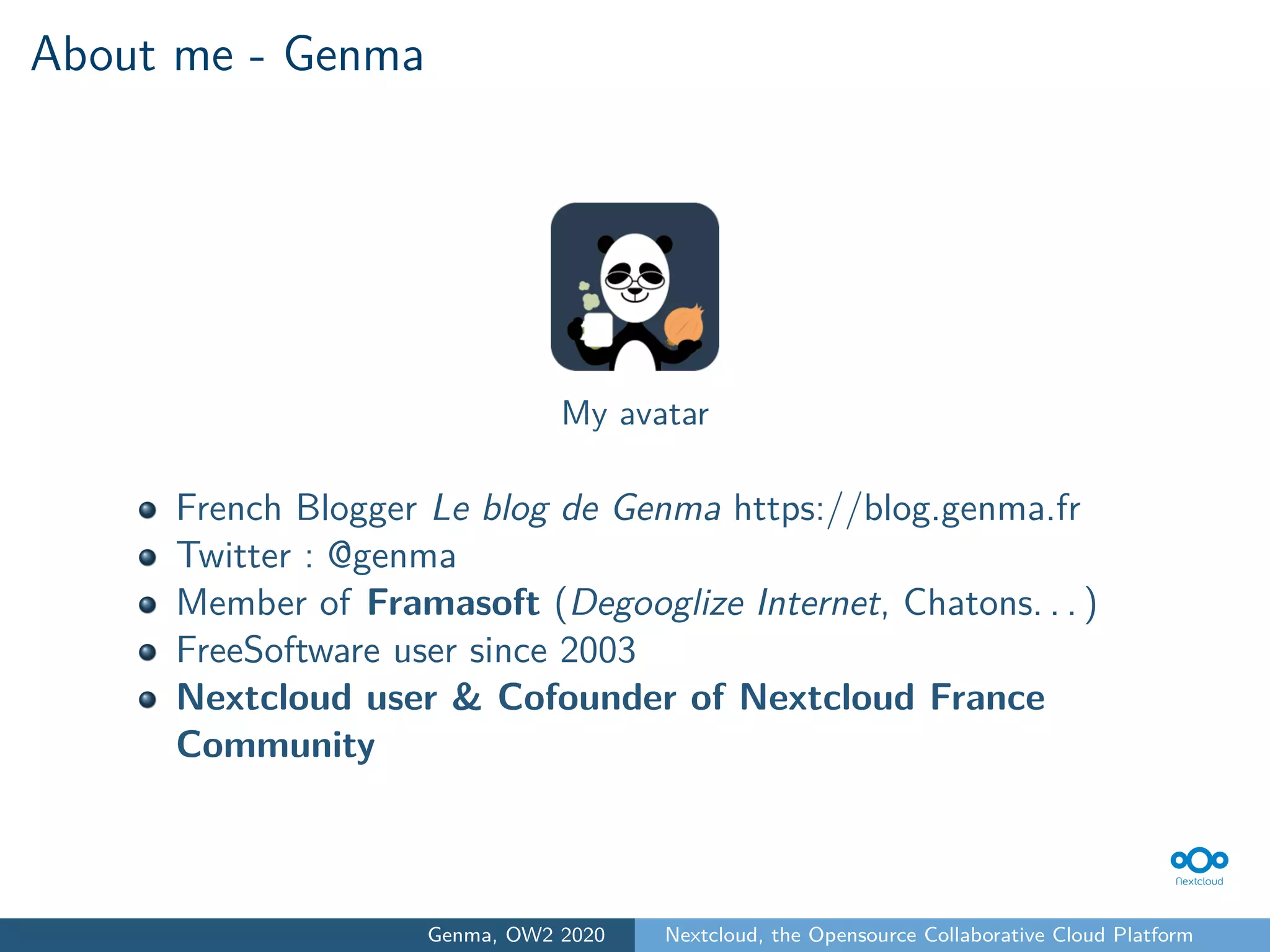 Nextcloud Open Source Collaborative Cloud Platform, OW2online, June2020 | PDF