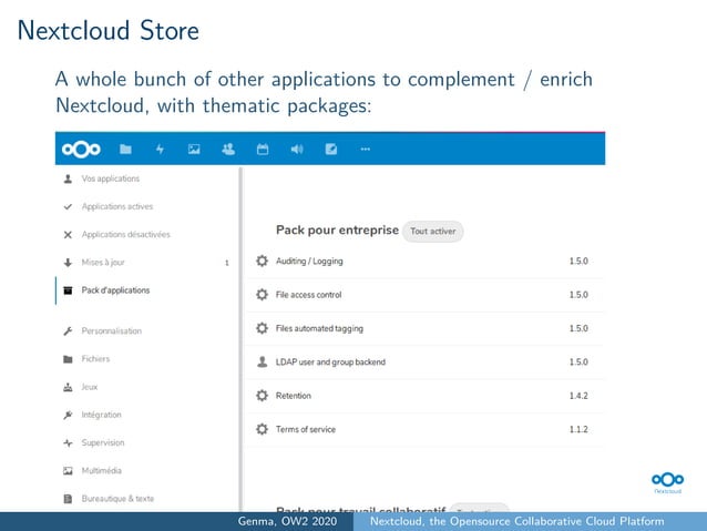 Nextcloud Open Source Collaborative Cloud Platform, OW2online, June2020 | PDF | Cloud Computing ...