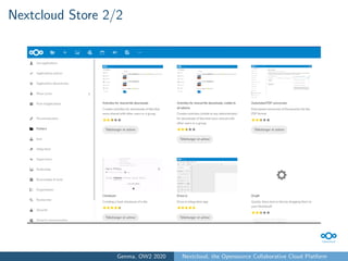 Nextcloud Open Source Collaborative Cloud Platform, OW2online, June2020 | PDF