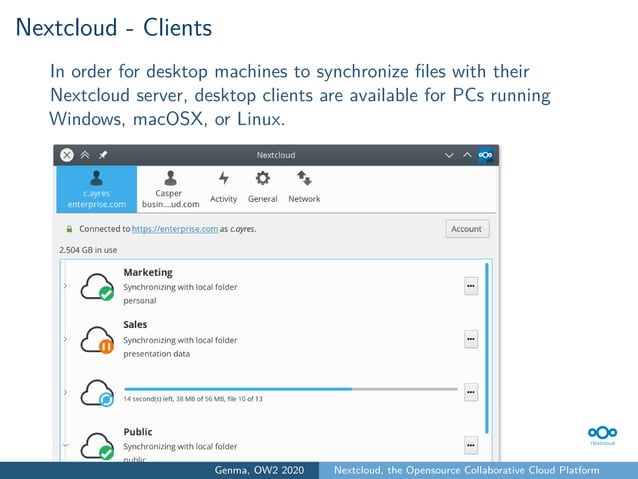 Nextcloud Open Source Collaborative Cloud Platform, OW2online, June2020 ...