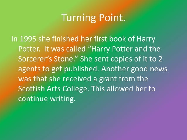 J.k rowling biography. | PPTX | Fiction | Books and Literature