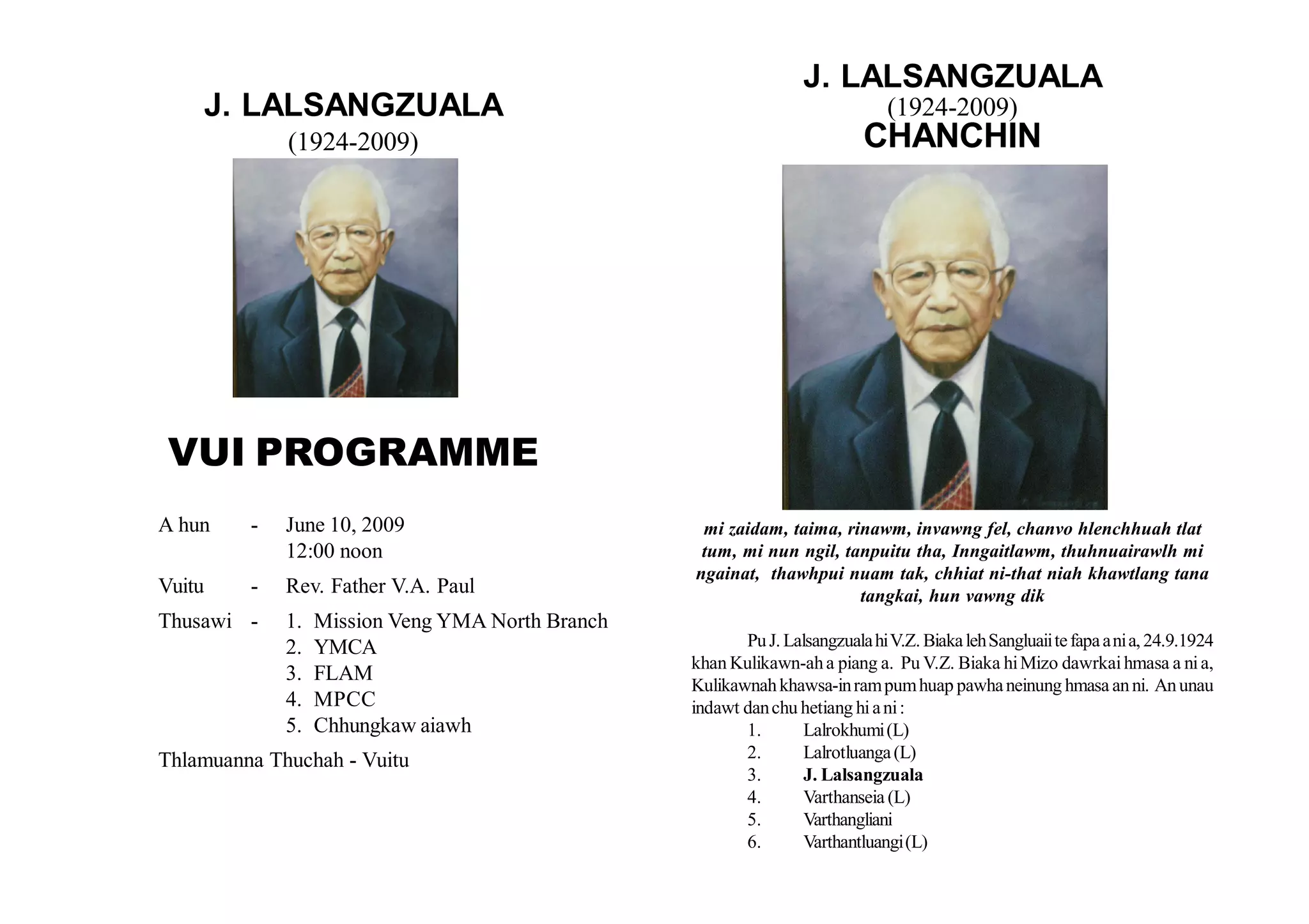 J Lalsangzuala Chanchin | PDF