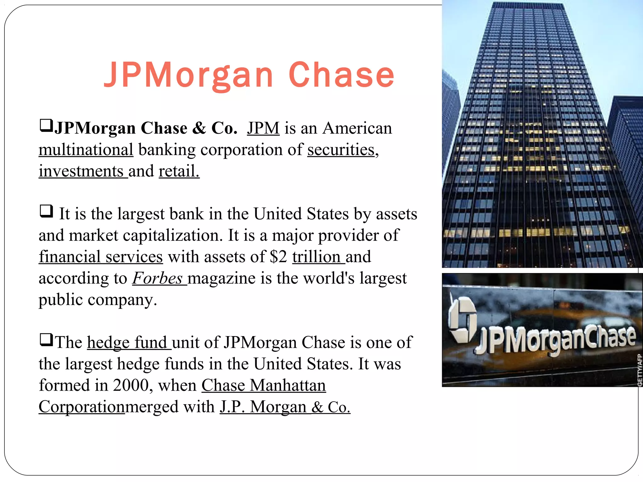 J. p morgan project PPT | PPT