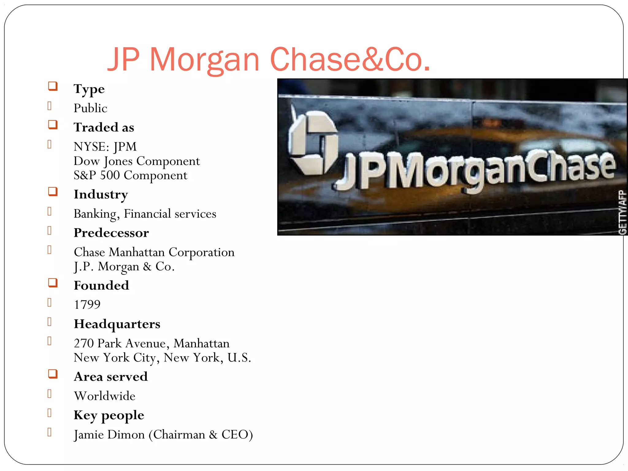 J. p morgan project PPT | PPT