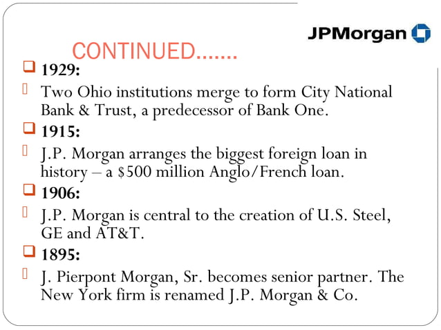 J. p morgan project PPT | PPT | Business Banking & Finance | Business
