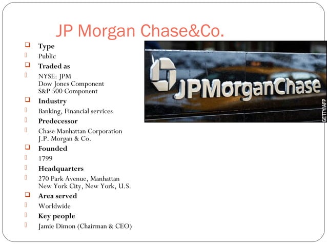 J. p morgan project PPT | PPT | Business Banking & Finance | Business