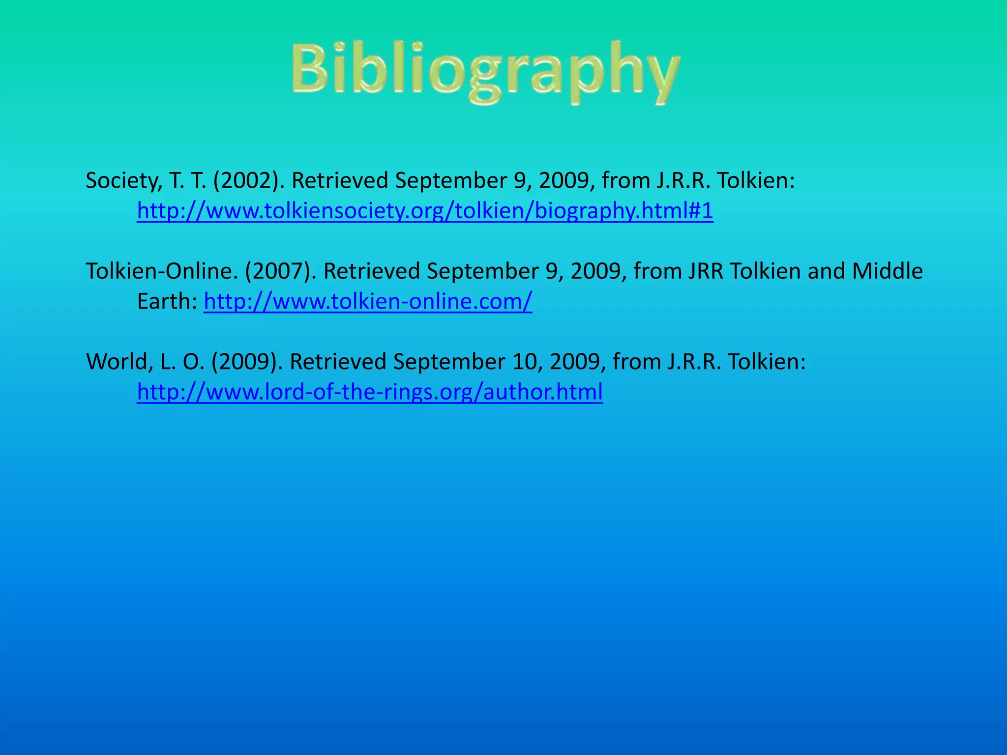 J R R Tolkien Power Point | PPTX