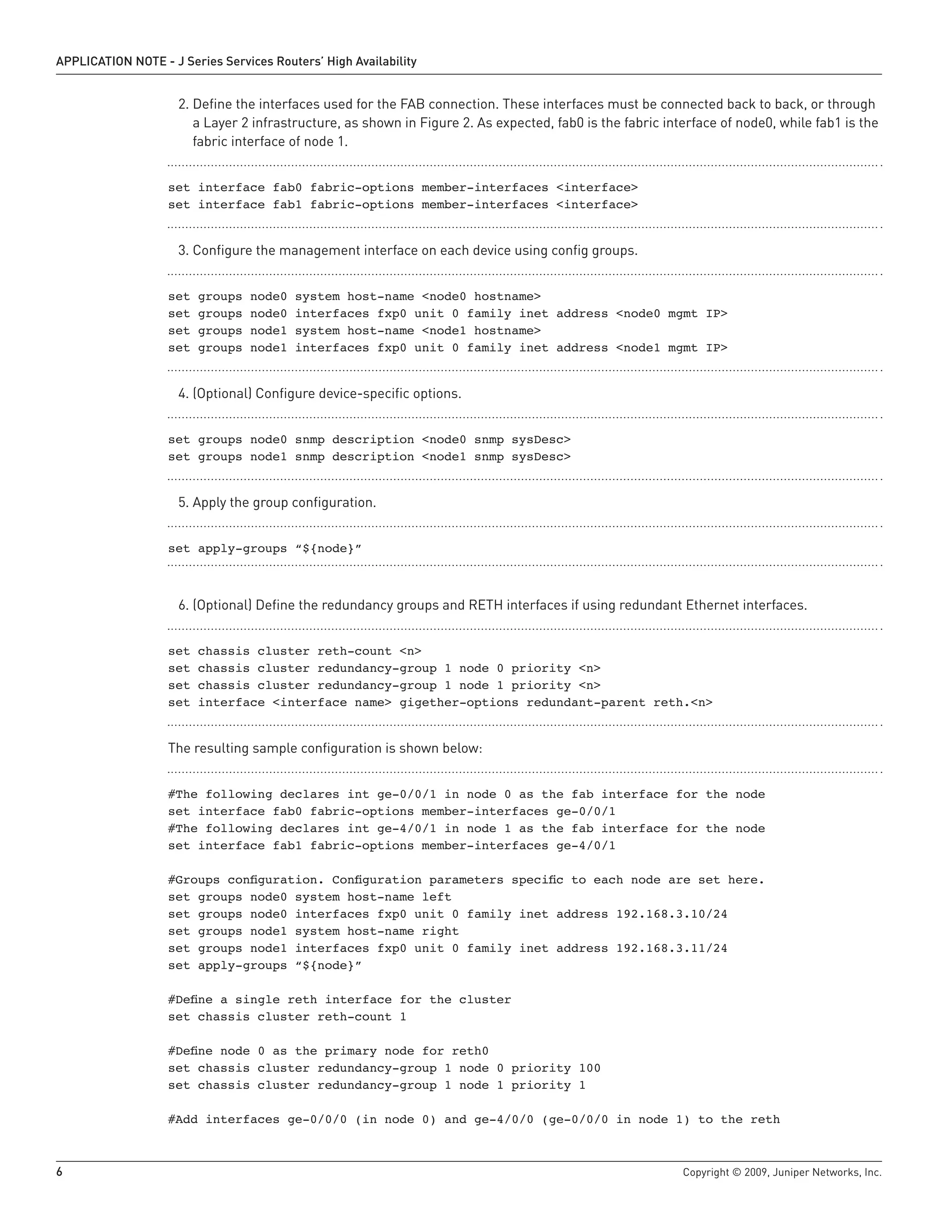 J series-chassis-cluster-setup | PDF