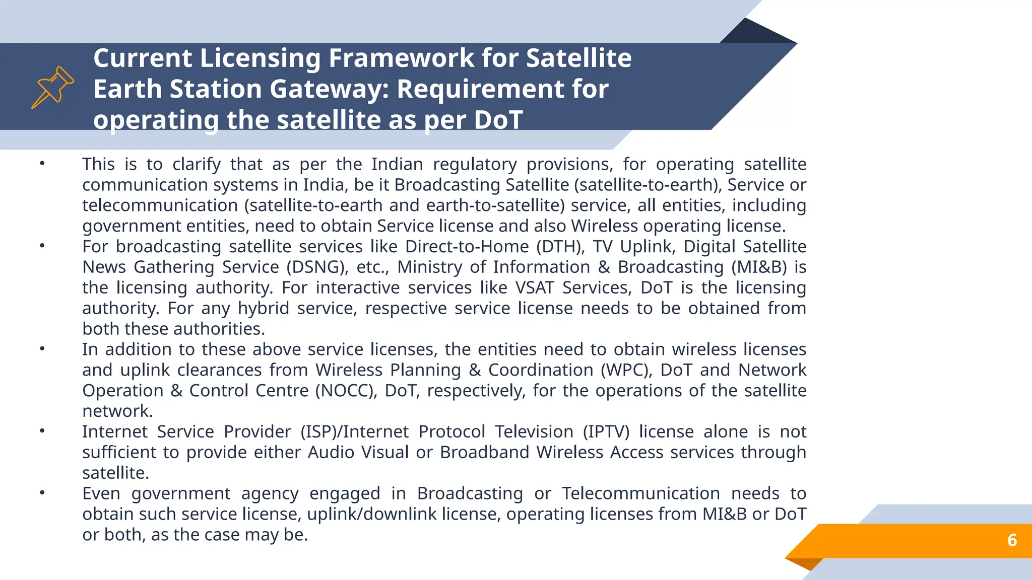 Licensing framework for establishing Satellite Earth Station Gateway | PPTX