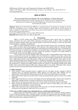 QOS of MPLS | PDF