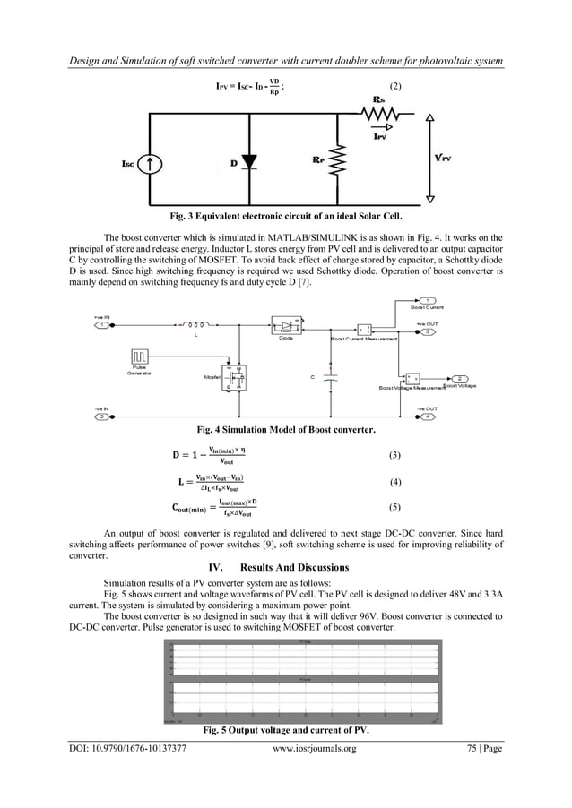 Design and Simulation of Soft Switched Converter with Current Doubler Scheme for Photovoltaic ...