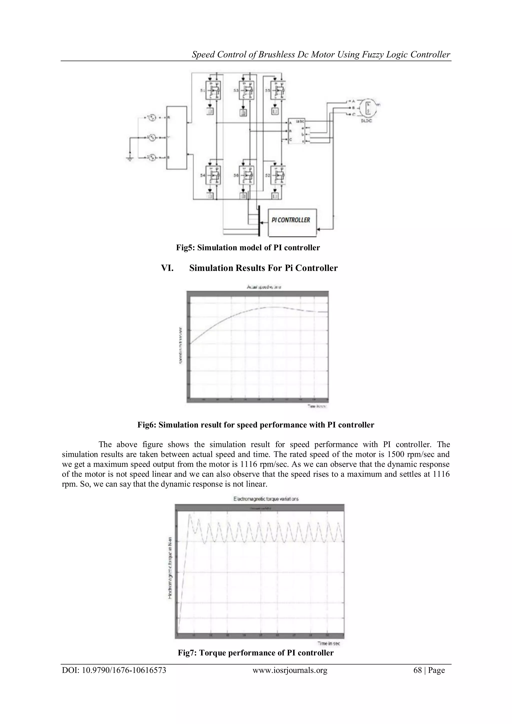 Speed Control of Brushless Dc Motor Using Fuzzy Logic Controller | PDF