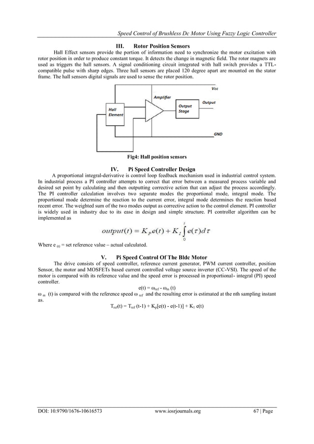 Speed Control of Brushless Dc Motor Using Fuzzy Logic Controller | PDF