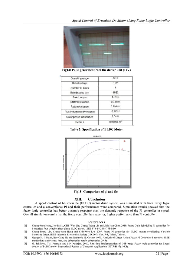 Speed Control of Brushless Dc Motor Using Fuzzy Logic Controller | PDF