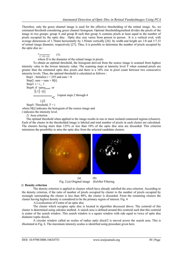 Automated Detection Of Optic Disc In Retinal Fundusimages Using Pca Pdf