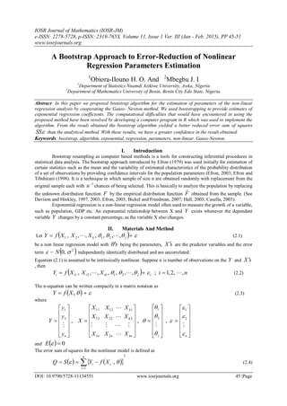 A Bootstrap Approach to Error-Reduction of Nonlinear Regression Parameters Estimation | PDF