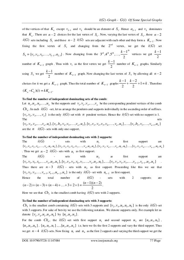 i(G)-Graph - G(i) Of Some Special Graphs