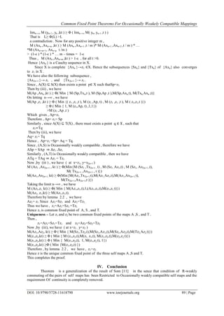 Common Fixed Point Theorems For Occasionally Weakely Compatible Mappings | PDF