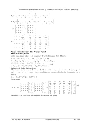 Hybrid Block Method for the Solution of First Order Initial Value Problems of Ordinary ...