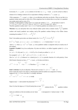 Construction of BIBD’s Using Quadratic Residues | PDF