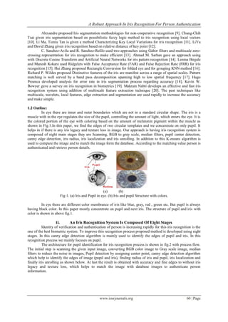 A Robust Approach in Iris Recognition for Person Authentication | PDF