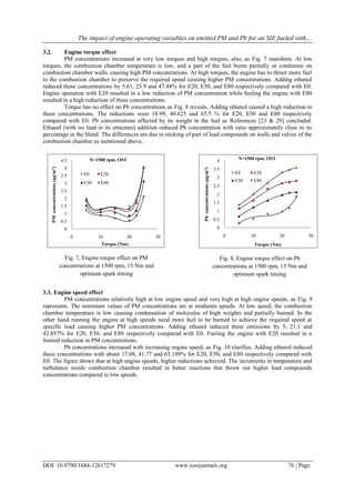 The impact of engine operating variables on emitted PM and Pb for an ...