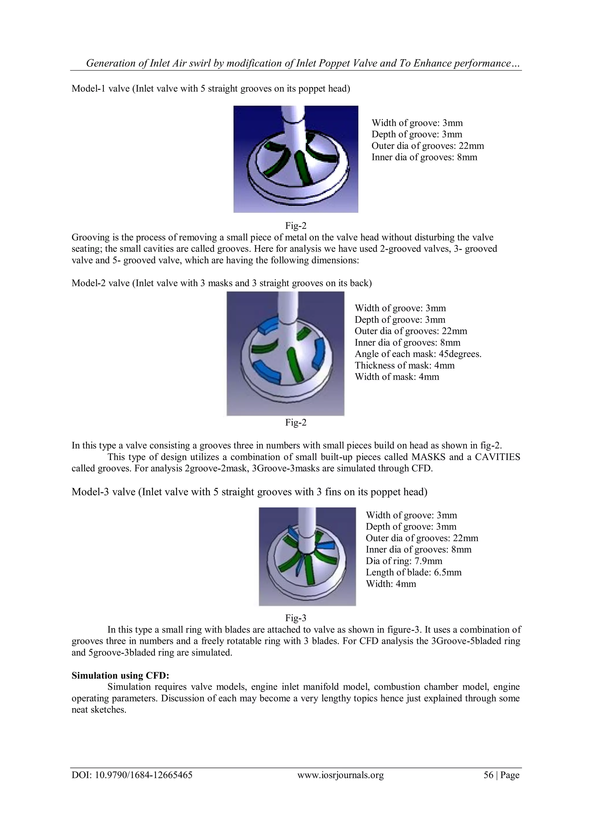 Generation of Air Swirl through Inlet Poppet Valve Modification and To ...