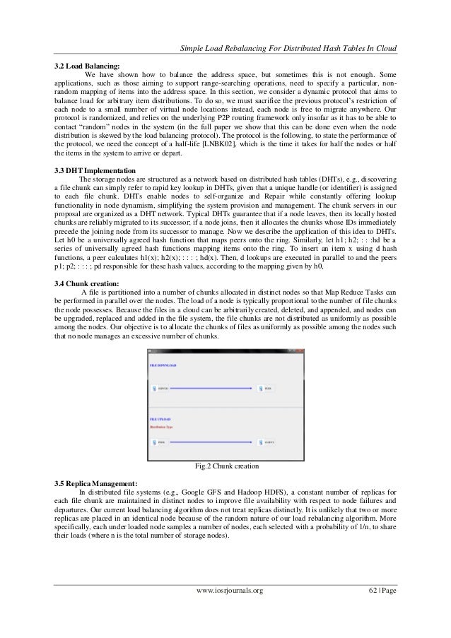 Simple Load Rebalancing For Distributed Hash Tables In Cloud