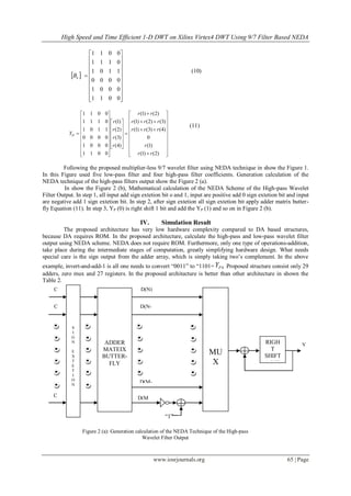 High Speed and Time Efficient 1-D DWT on Xilinx Virtex4 DWT Using 9/7 Filter Based NEDA ...