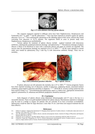 Splenic Abscess: a mysterious entity | PDF | Digestive Disorders ...