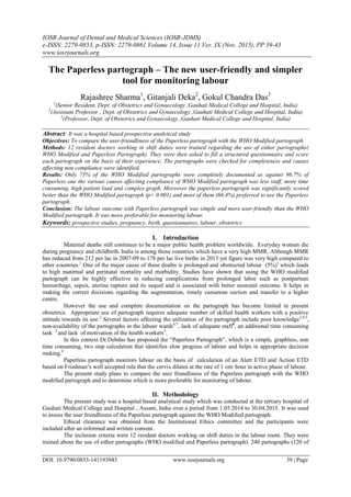 The Paperless partograph – The new user-friendly and simpler tool for ...