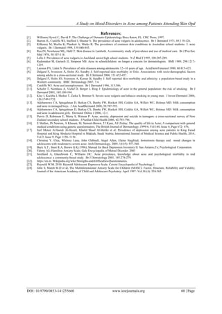 A Study on Mood Disorders in Acne among Patients Attending Skin Opd | PDF