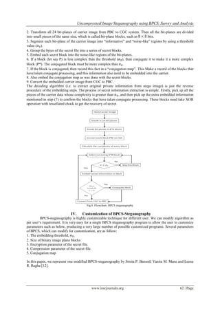 Uncompressed Image Steganography using BPCS: Survey and Analysis | PDF