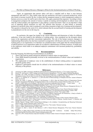 The Role of Human Resource Managers (Hrm) In the Institutionalization ...