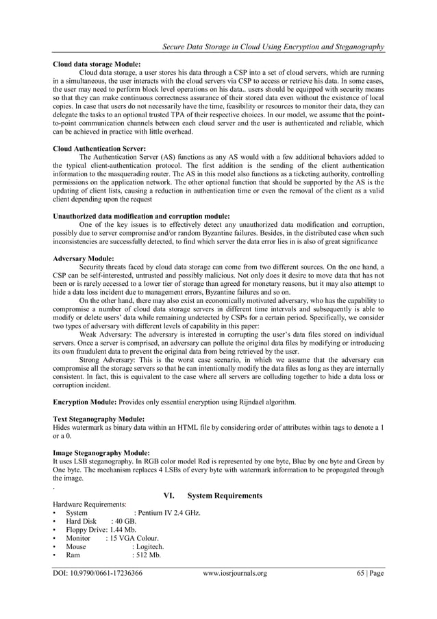 Secure Data Storage In Cloud Using Encryption And Steganography Pdf