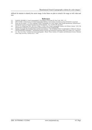 "Randomized Visual Cryptography scheme for color images” | PDF