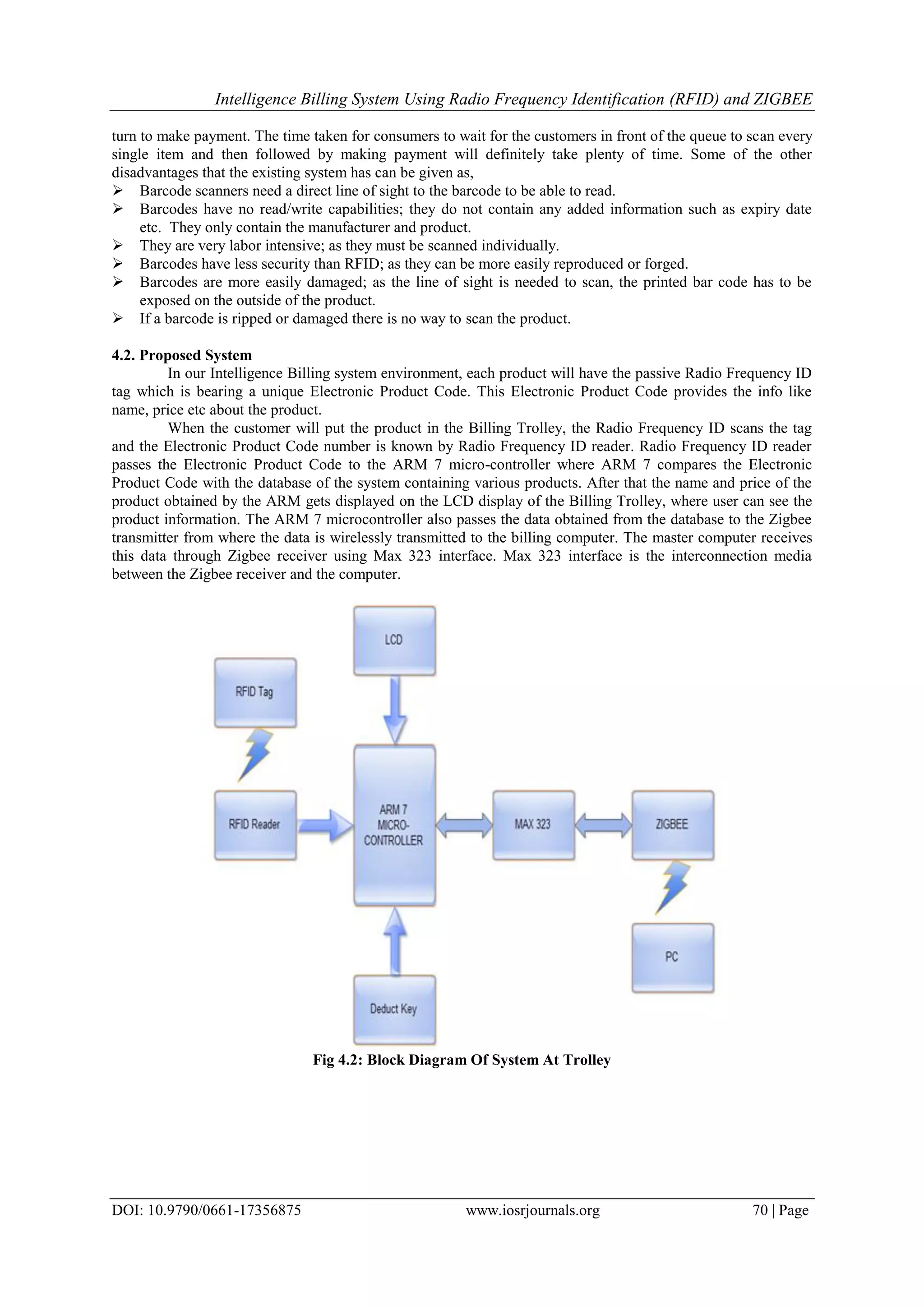 Intelligence Billing System Using Radio Frequency Identification (RFID) and ZIGBEE | PDF