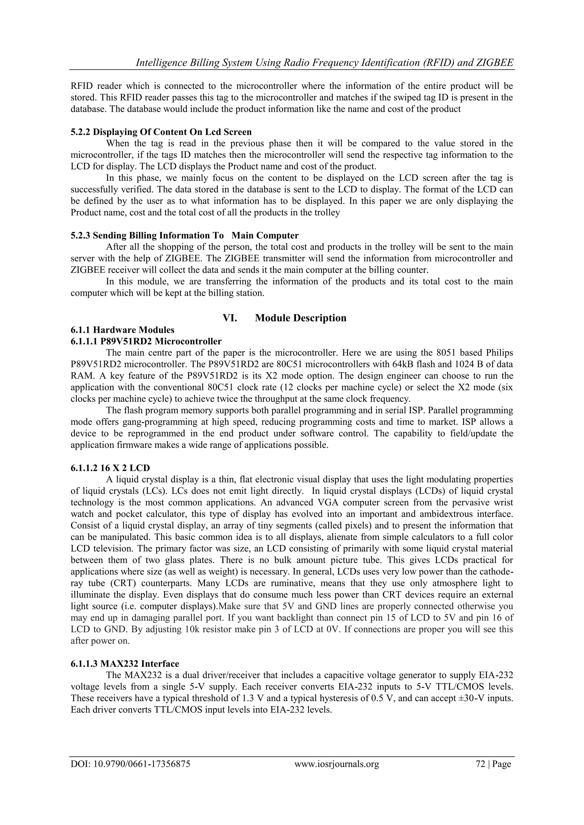 Intelligence Billing System Using Radio Frequency Identification (RFID ...