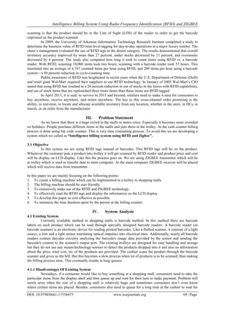 Intelligence Billing System Using Radio Frequency Identification (RFID) and ZIGBEE | PDF