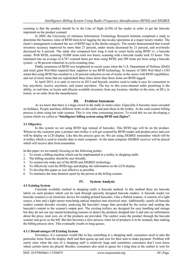 Intelligence Billing System Using Radio Frequency Identification (RFID ...