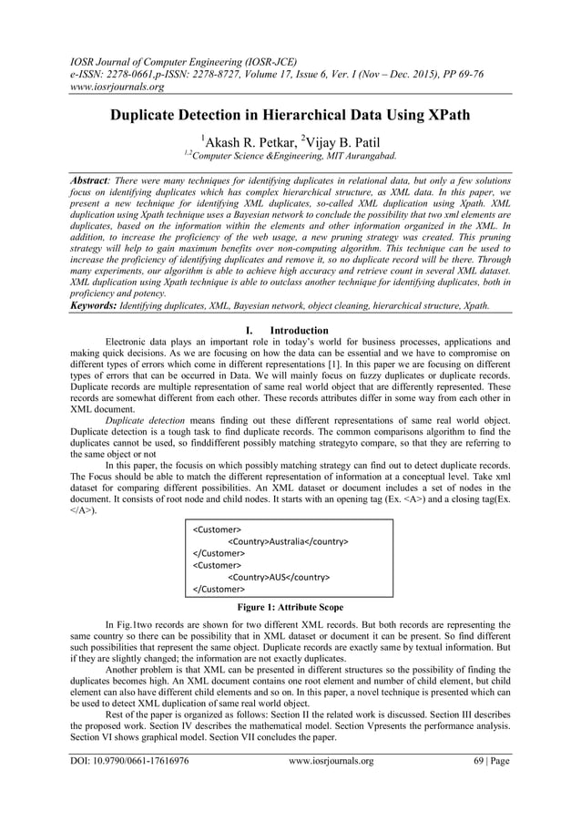 Duplicate Detection In Hierarchical Data Using Xpath Pdf