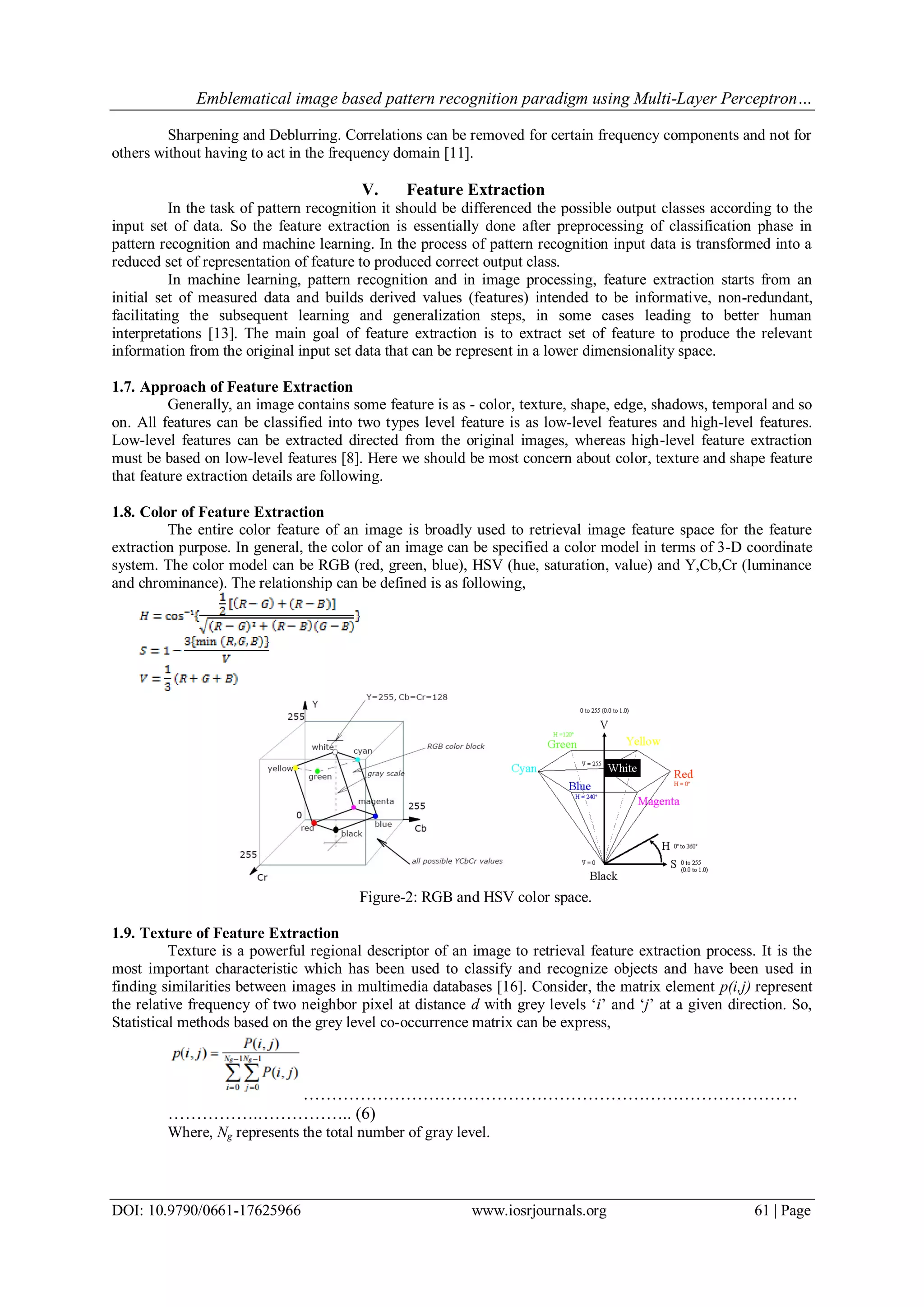 Emblematical image based pattern recognition paradigm using Multi-Layer Perceptron Neural ...
