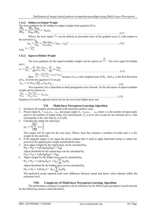Emblematical image based pattern recognition paradigm using Multi-Layer Perceptron Neural ...