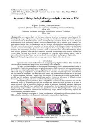 Automated histopathological image analysis: a review on ROI extraction | PDF