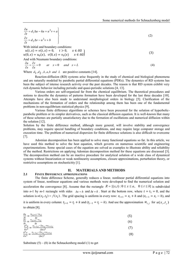 Some numerical methods for Schnackenberg model | PDF