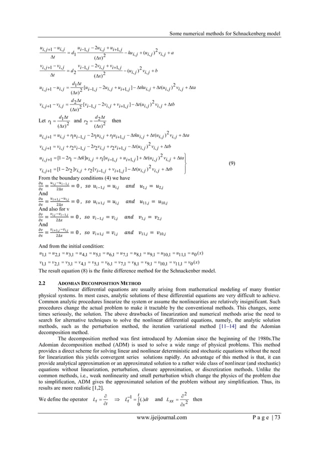 Some numerical methods for Schnackenberg model | PDF