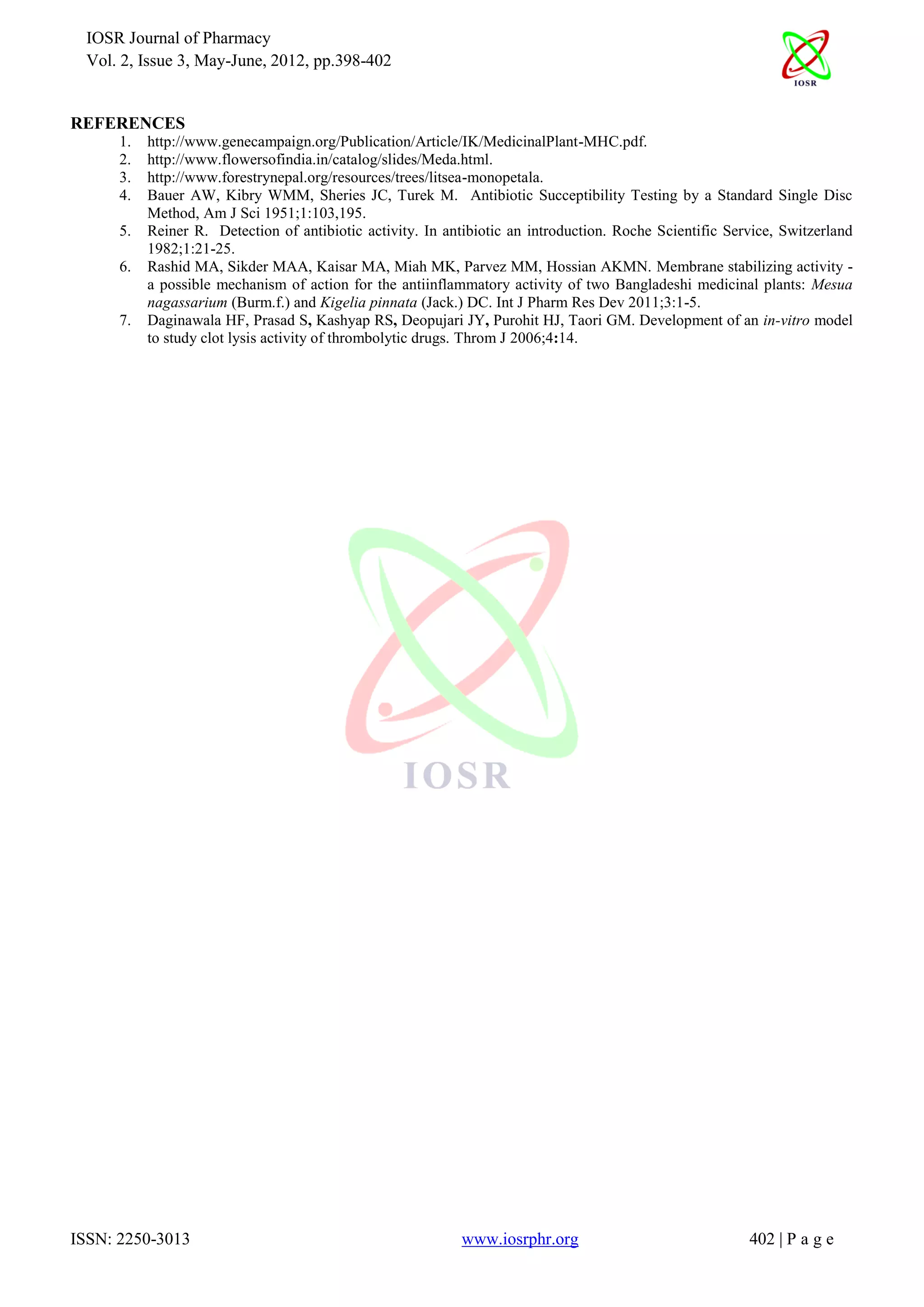 IOSRPHR(www.iosrphr.org) IOSR Journal of Pharmacy | PDF