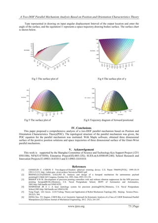 A Two-DOF Parallel Mechanism Analysis Based on Position and Orientation ...