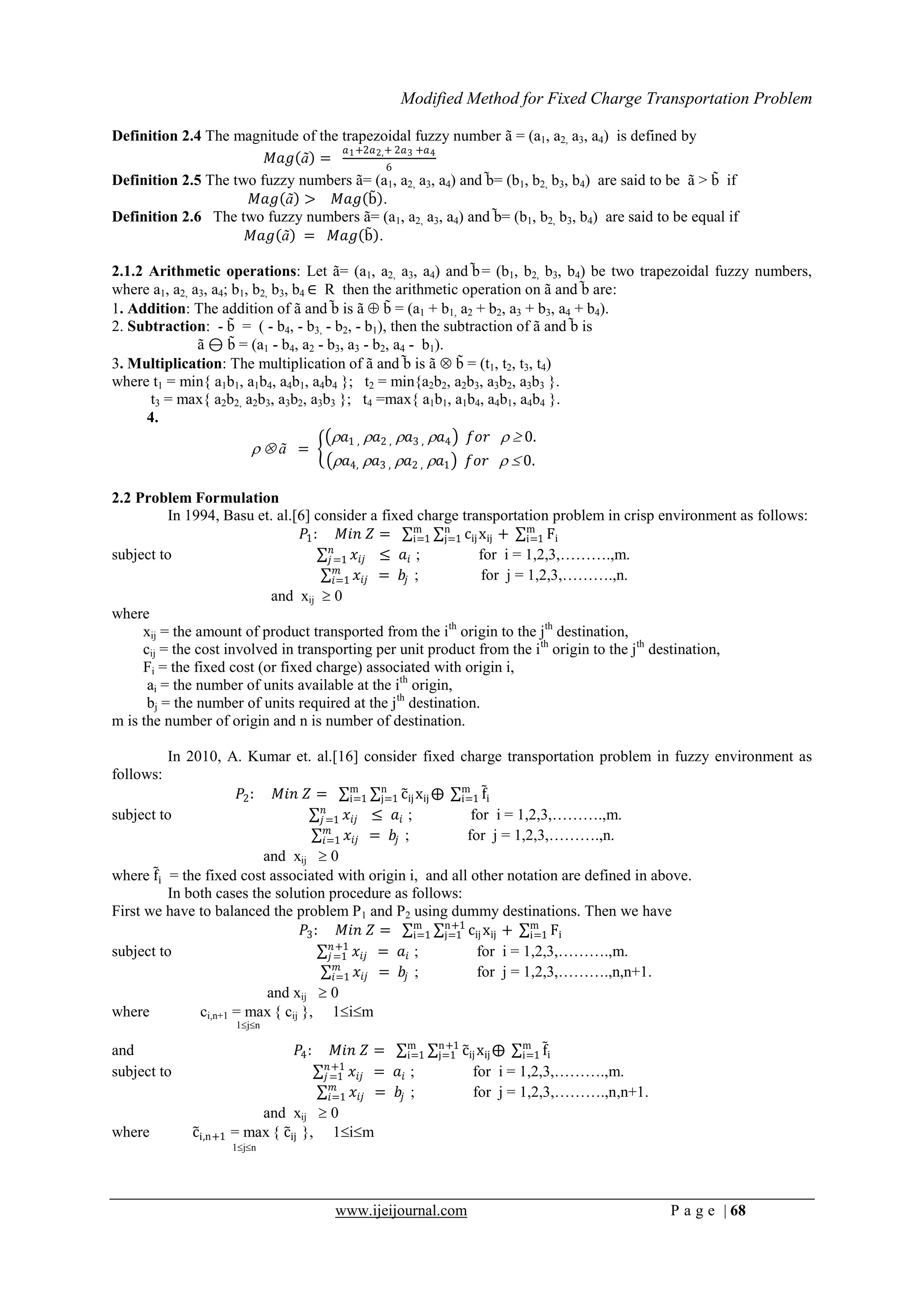 Modified Method for Fixed Charge Transportation Problem | PDF