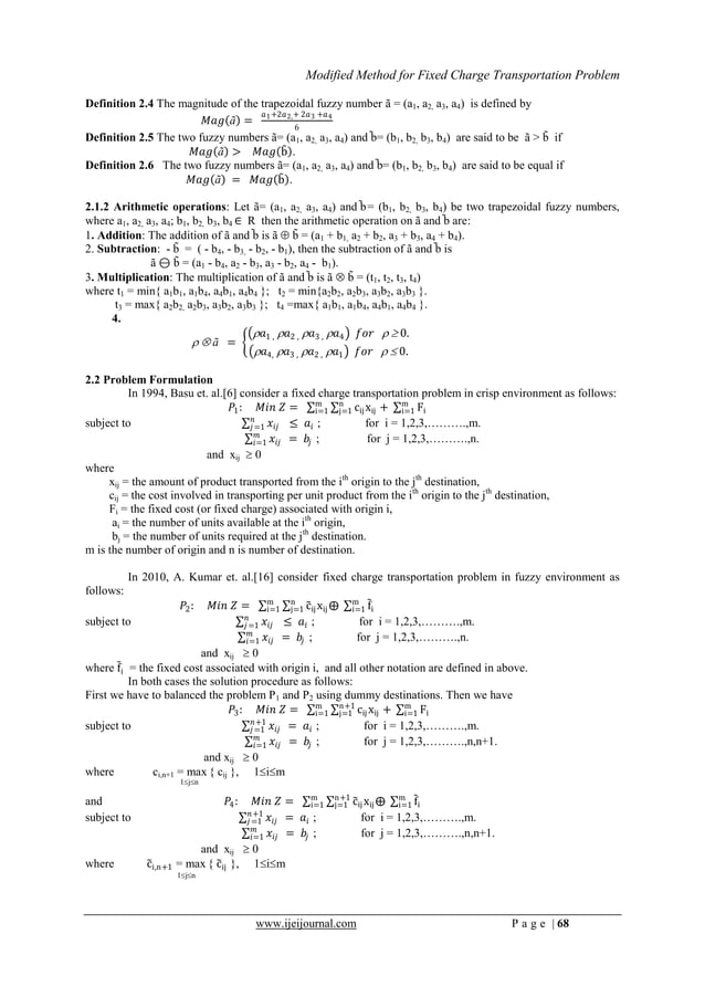 Modified Method for Fixed Charge Transportation Problem | PDF